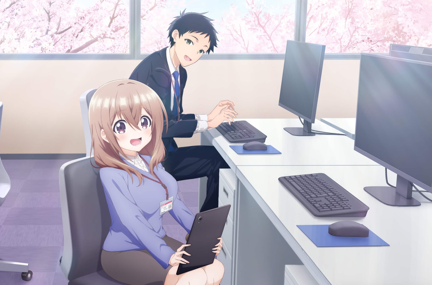 uchi no kaisha no chiisai senpai no hanashi katase shiori shinozaki takuma business suit ...